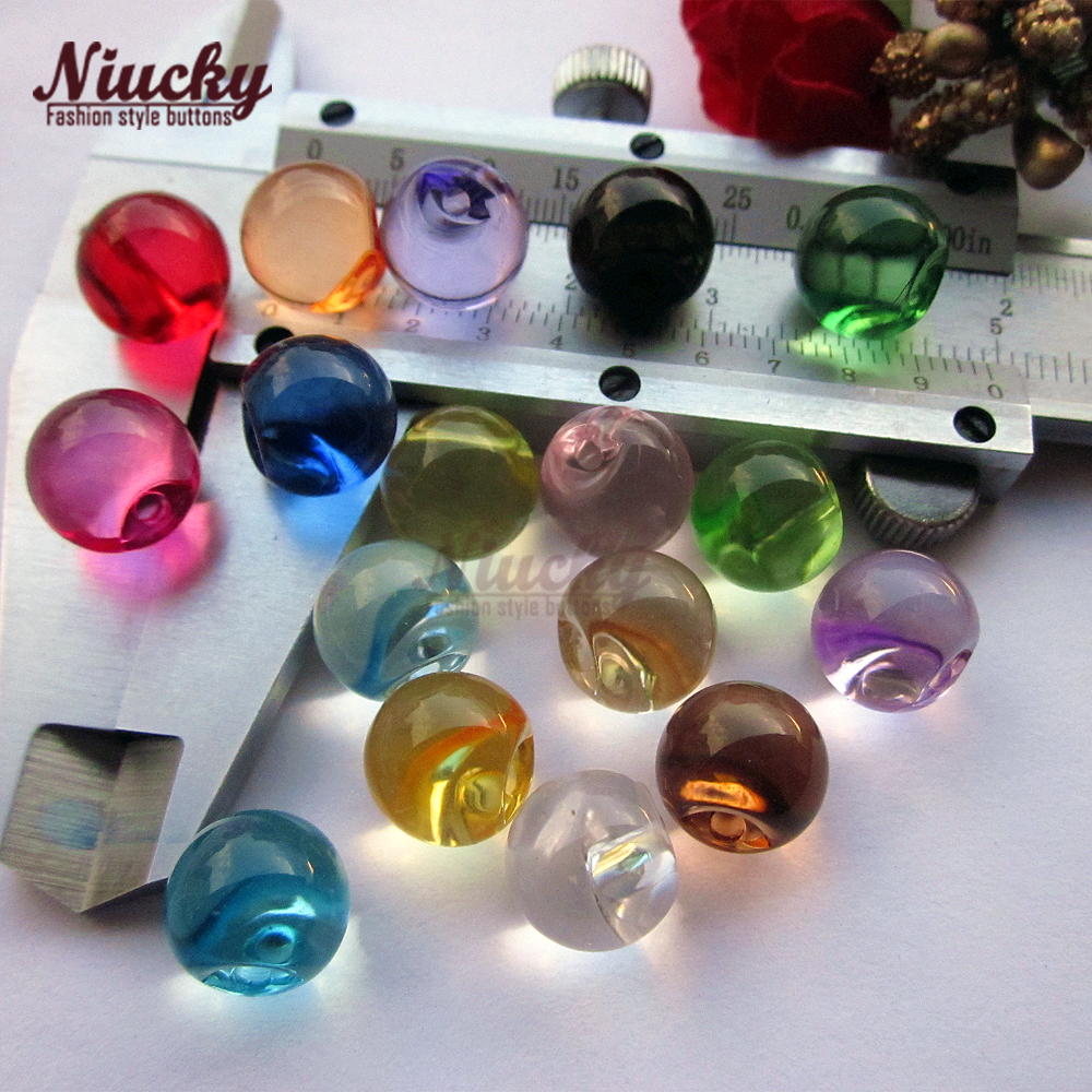 10mm 17 Colors Crysatl Ball Buttons Sewing Transparent Acrylic Buttons ...