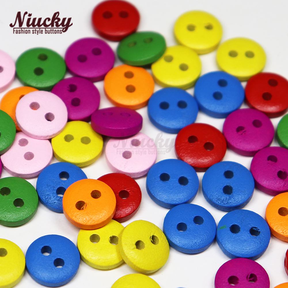Niucky Colorful 10mm Wood Buttons with Two Holes | DIY, Clothing ...