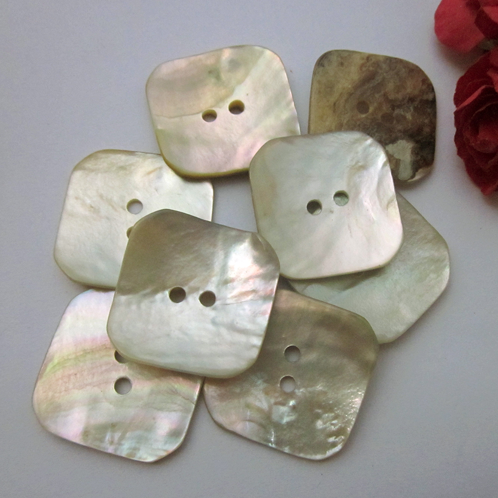 28mm Rounded Square Shell Buttons | Oversize Japanese Akoya Button for ...