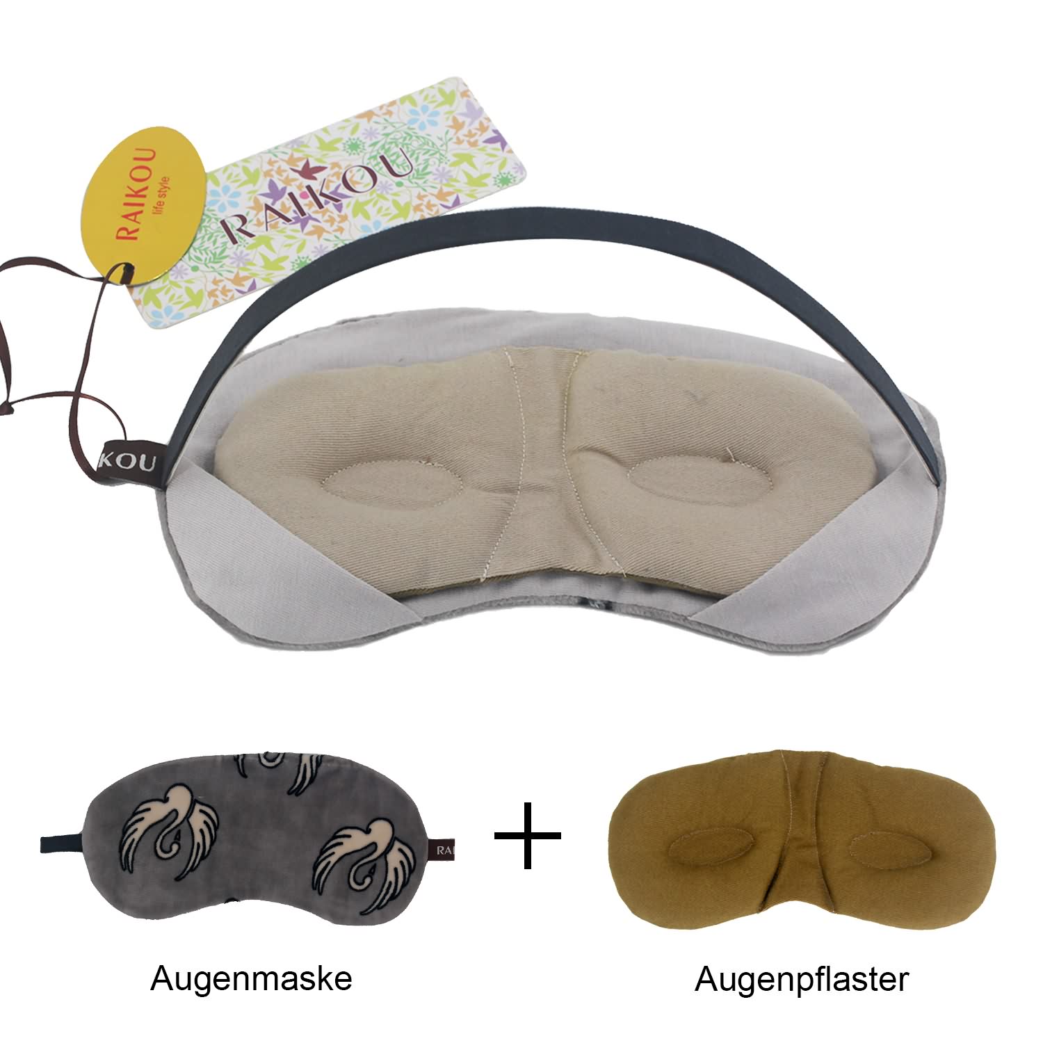 RAIKOU Luxus Damen Herren Kinder Schlafmaske Augenbinde Augenabdeckung ...