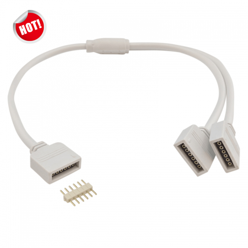 6 Pin 1 To 2 Splitter Cable for RGB+CCT LED Strip,RGB+CCT