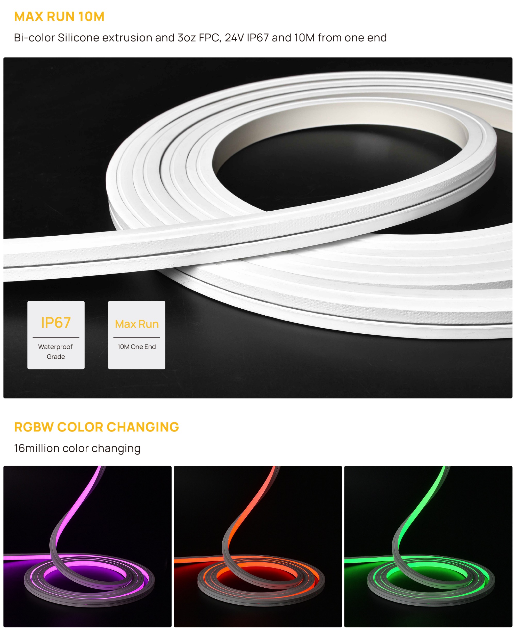 15x16mm RGBW Top View Flex LED Neon,RGBW LED Neon