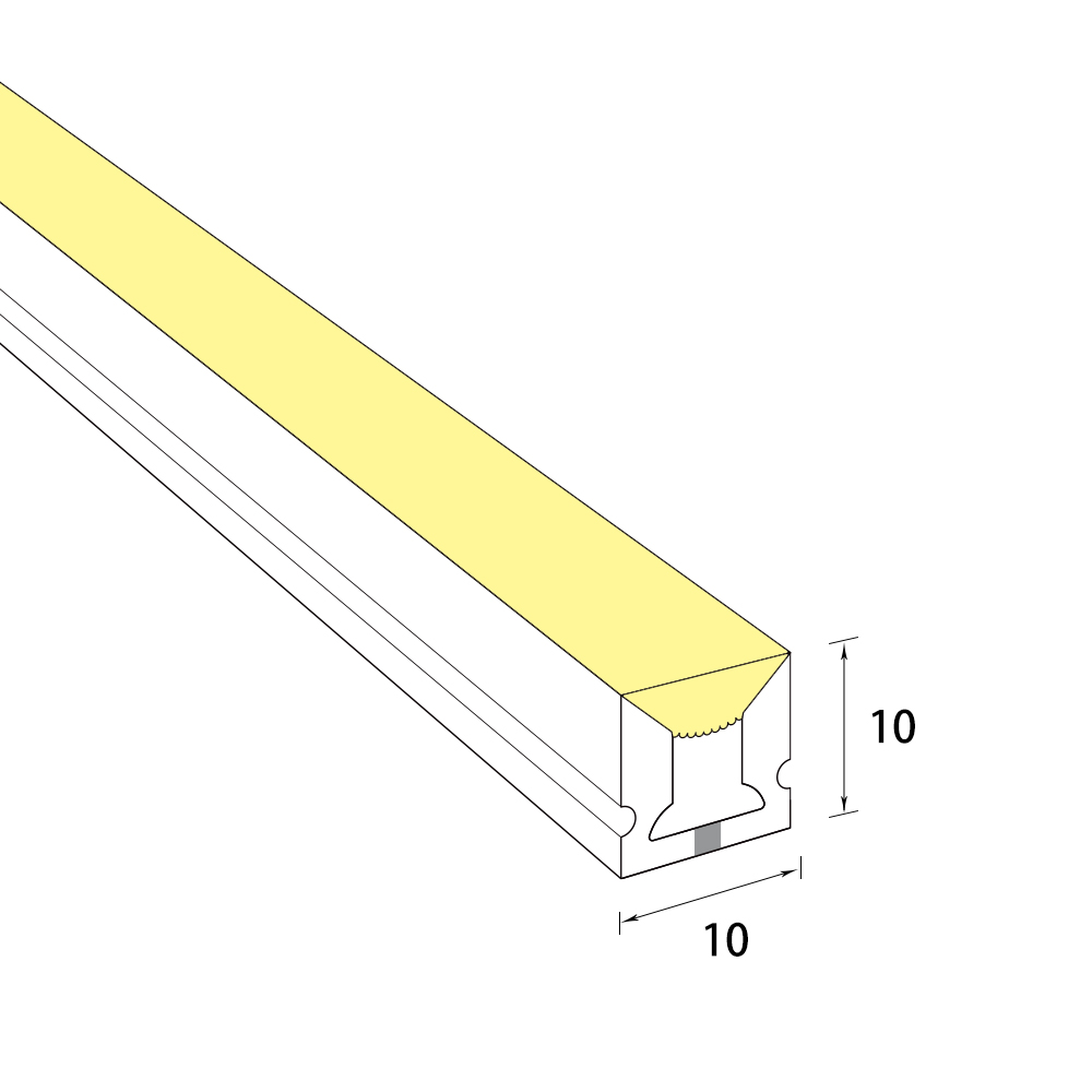 10x10mm Top View LED Neon Flex,Mono Color LED Neon