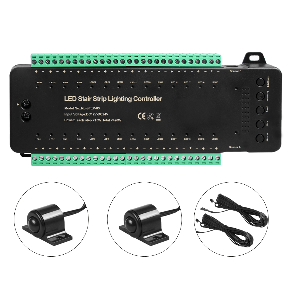 STEP-03B 28 Steps LED Stair Strip Lighting Controller,Basic Series ...