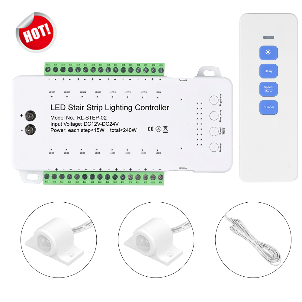 STEP-02 16 Steps LED Stair Lighting Controller,Basic Series Stair ...