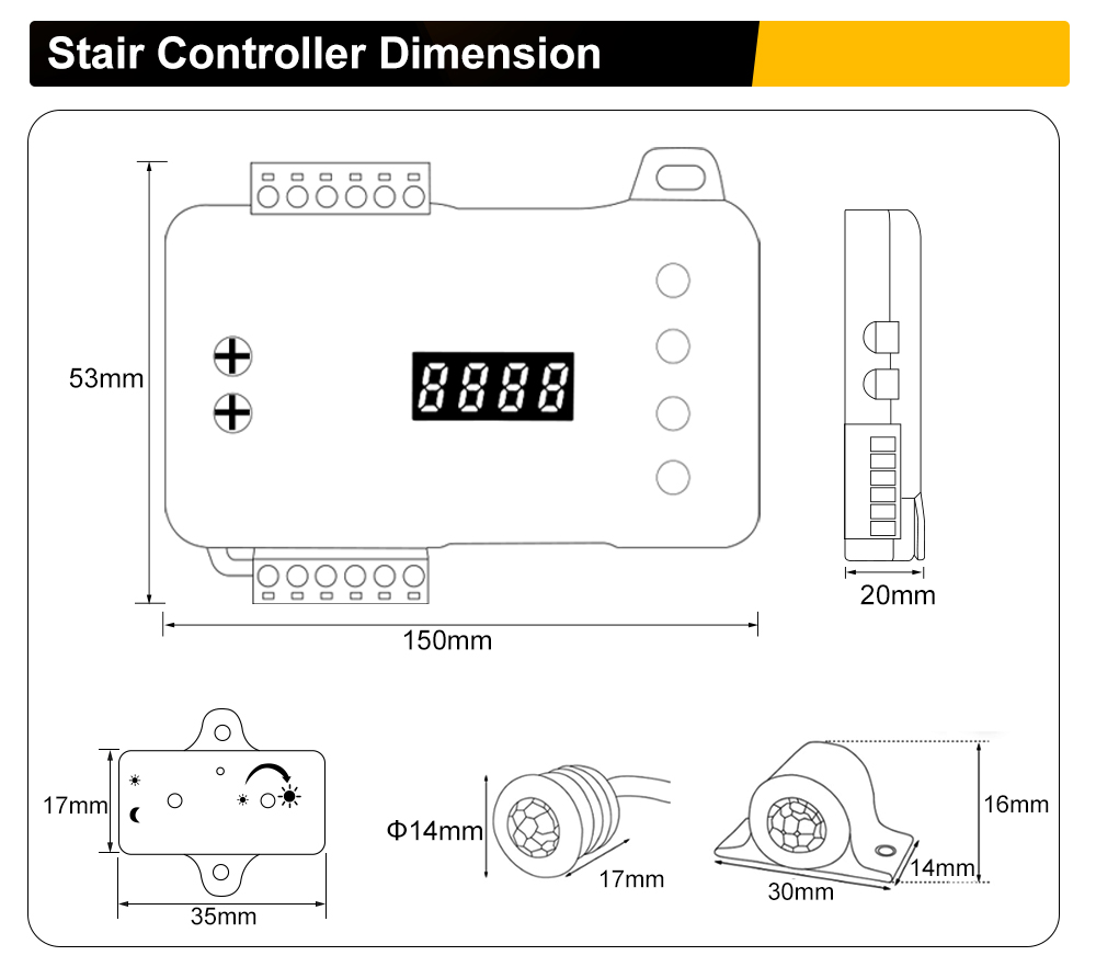 Pixel-1 Pixel LED Stair Lighting Controller with daylight sensor ...