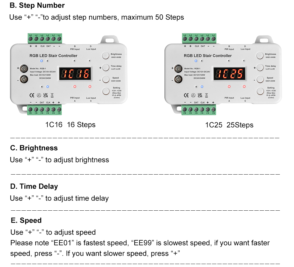 RGB-1 RGB LED Stair Lighting Controller with daylight sensor ...