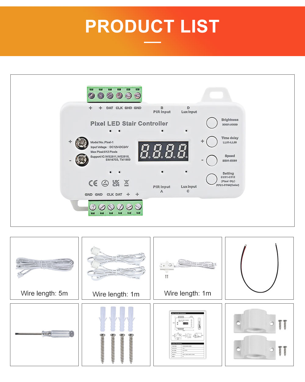 Pixel-1 Pixel LED Stair Lighting Controller with daylight sensor ...