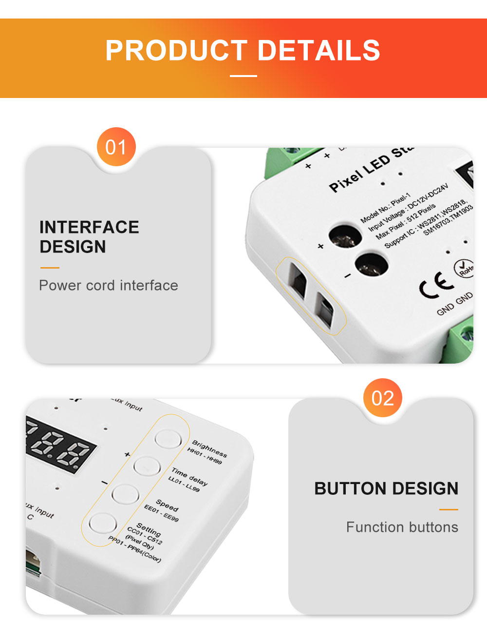 Pixel-1 Pixel LED Stair Lighting Controller with daylight sensor,Basic ...