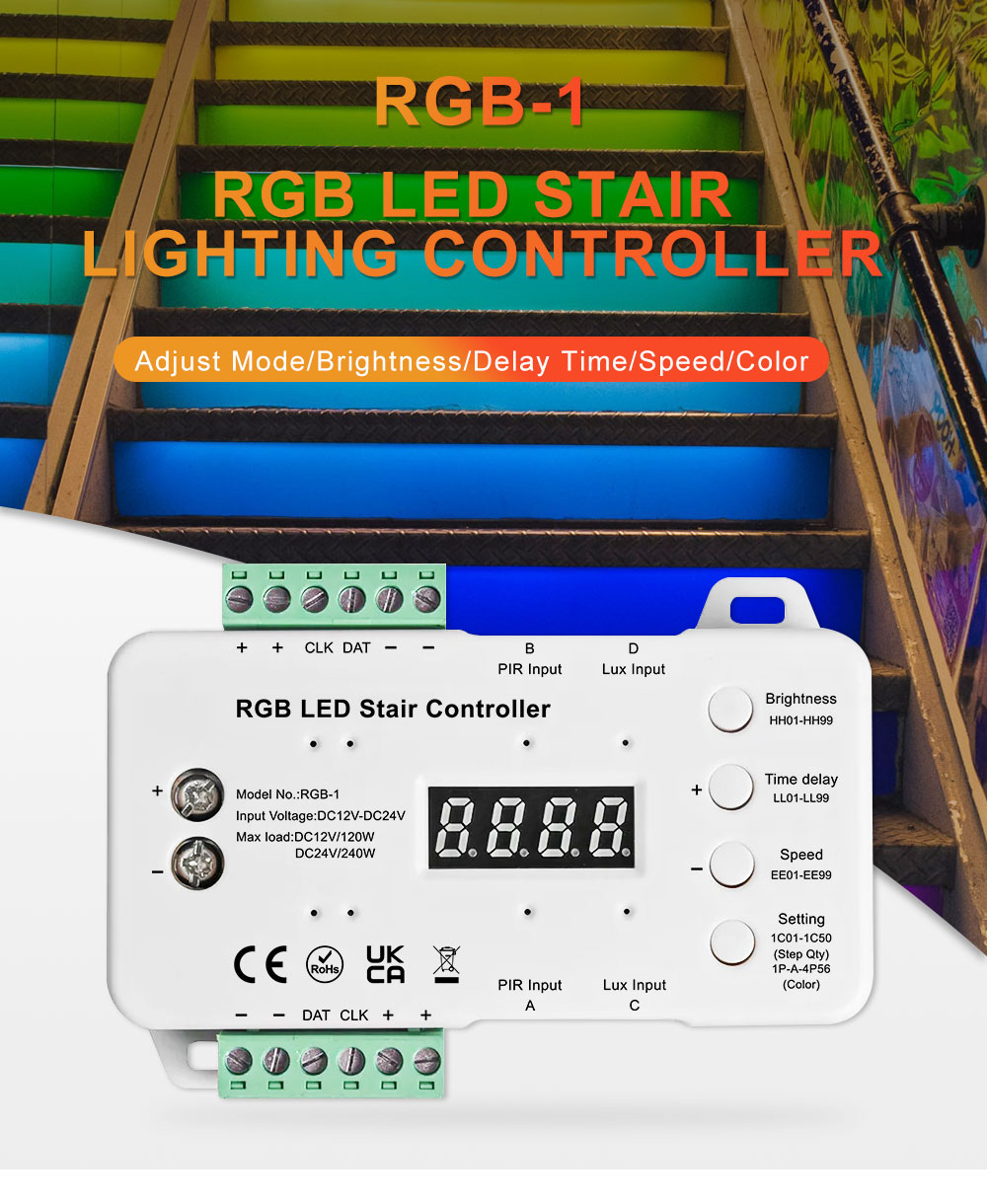 RGB-1 RGB LED Stair Lighting Controller with daylight sensor,Basic ...