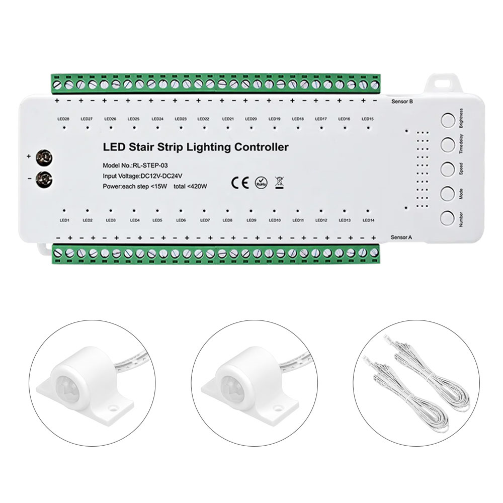 STEP-03 28 Steps LED Stair Lighting Controller,Basic Series Stair ...