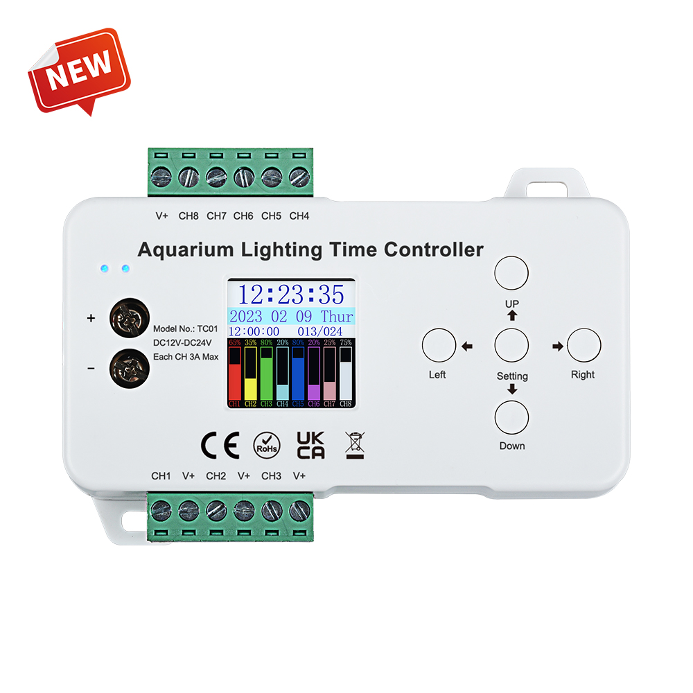 TC01 8 Channel Time Programmable LED Controller,Aquarium LED Lighting