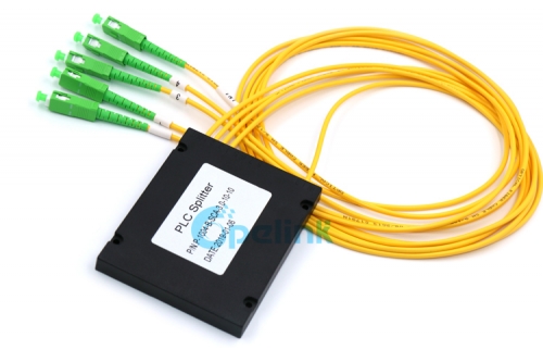 1X4 Optical Splitter, SC/APC Plastic ABS Box Fiber Optic PLC Splitter