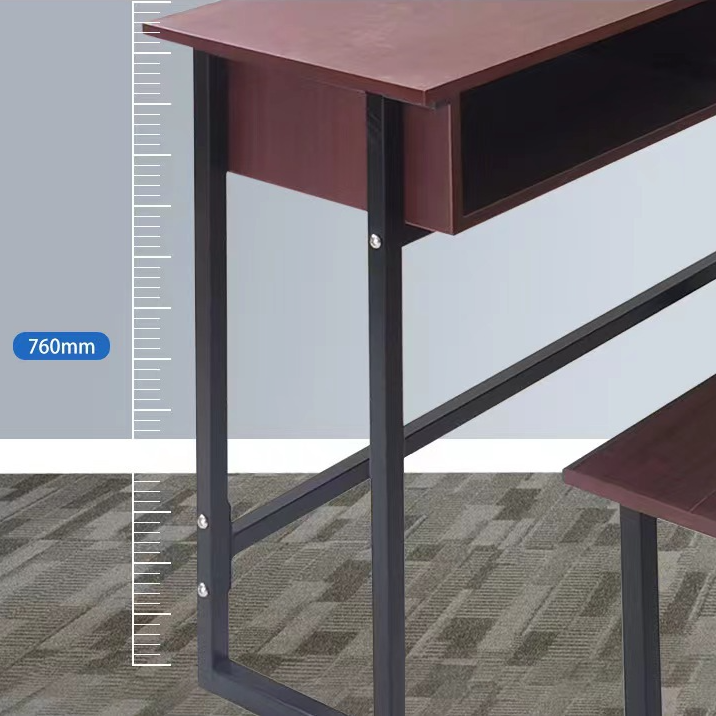classroom double desk with bench