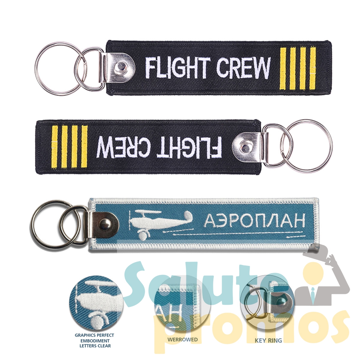 Embroidery Fabric Key Tag,Key Chains & Tags