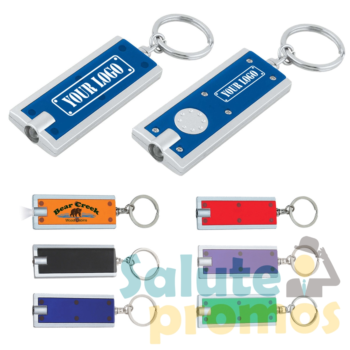Rectangular LED Flashlight Key Chain,Key Chains & Tags
