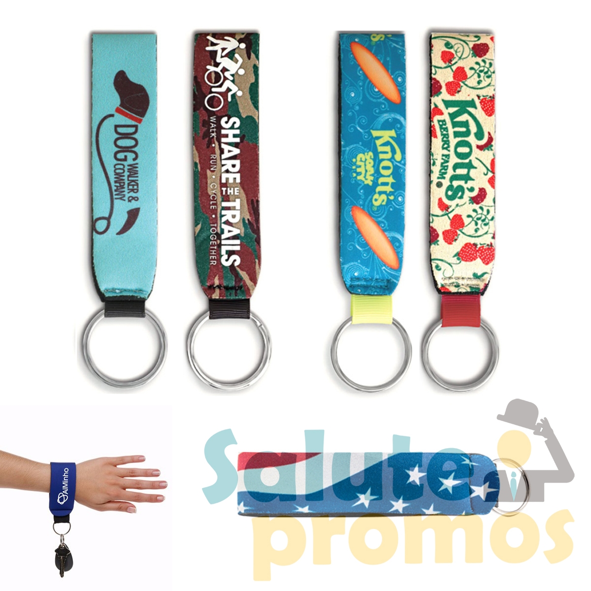 Neoprene Wristband Key Chain,Key Chains & Tags