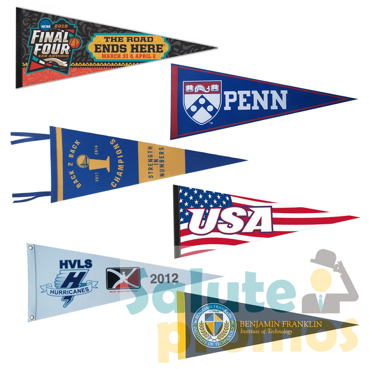 9" x 24" Custom Full Color Felt Pennant,Flags & Banners