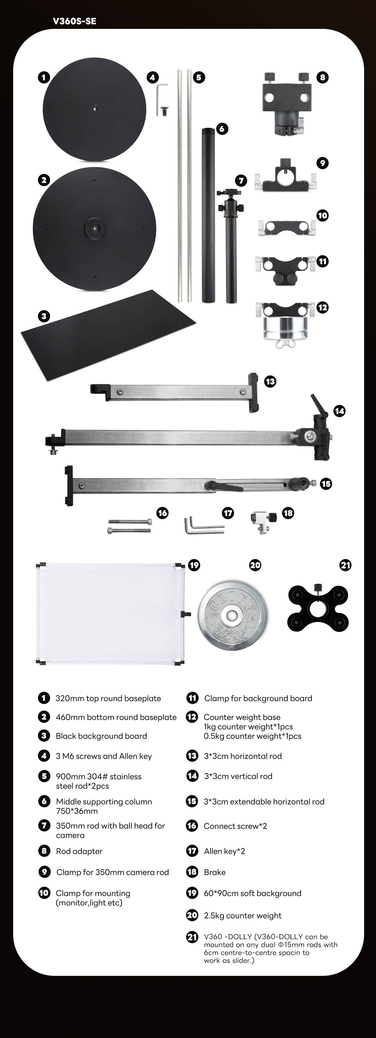 2 Axis 360° Spinning Camera Rig Video Rotating Platform for Filmmakers ...