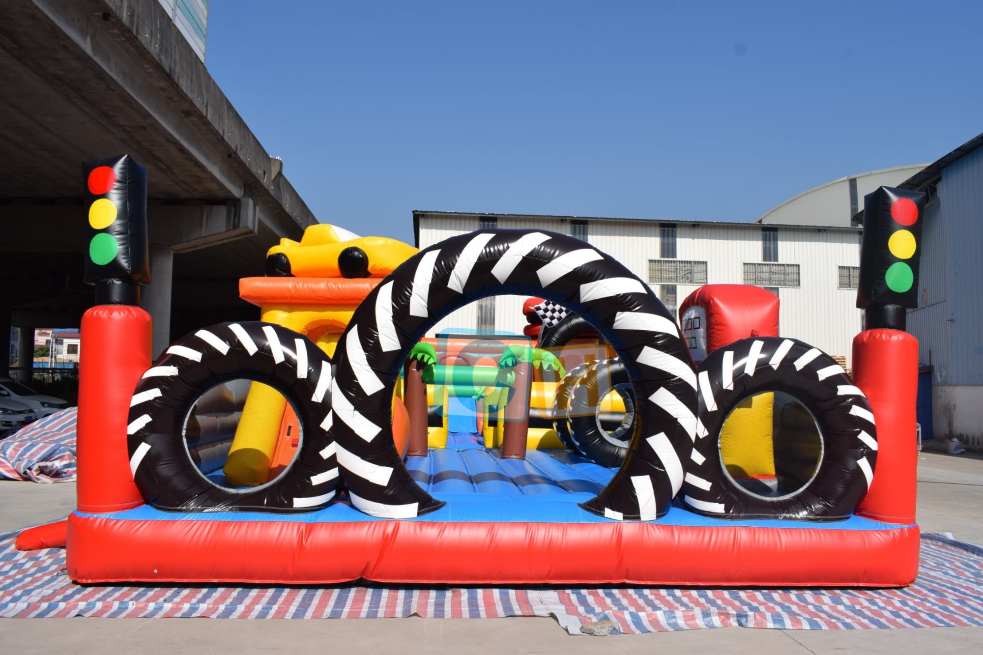 Indoor inflatable race car playground for sale