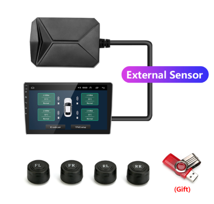 USB Android TPMS Car Tire Pressure Alarm Monitor System For vehicle ...