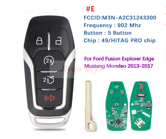 Smart Remote Key For Ford Fusion Explorer Edge Mustang Mondeo Kuka 2013 ...
