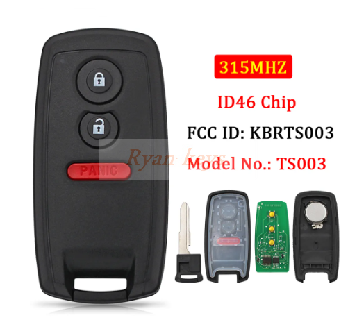 3B Remote Key 315MHz ID46 Chip FCC: KBRTS003 P/N: 37172-64J00 for ...