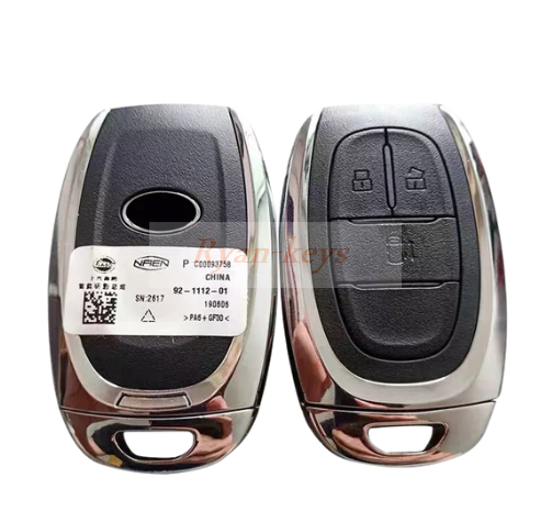 Original Smart Car Key Remote Keyless 433Mhz With ID47 Chip For SAIC ...
