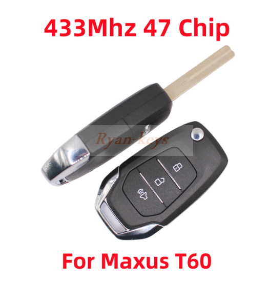 Original Smart Car Key Remote Keyless 433Mhz With ID47 Chip For SAIC ...