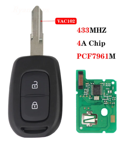 Smart Remote Car Key 2B For Renault Sandero Symbol Trafic Dacia Logan ...