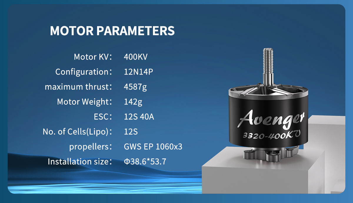 Avenger 3320 610KV/400KV Motor (CW)