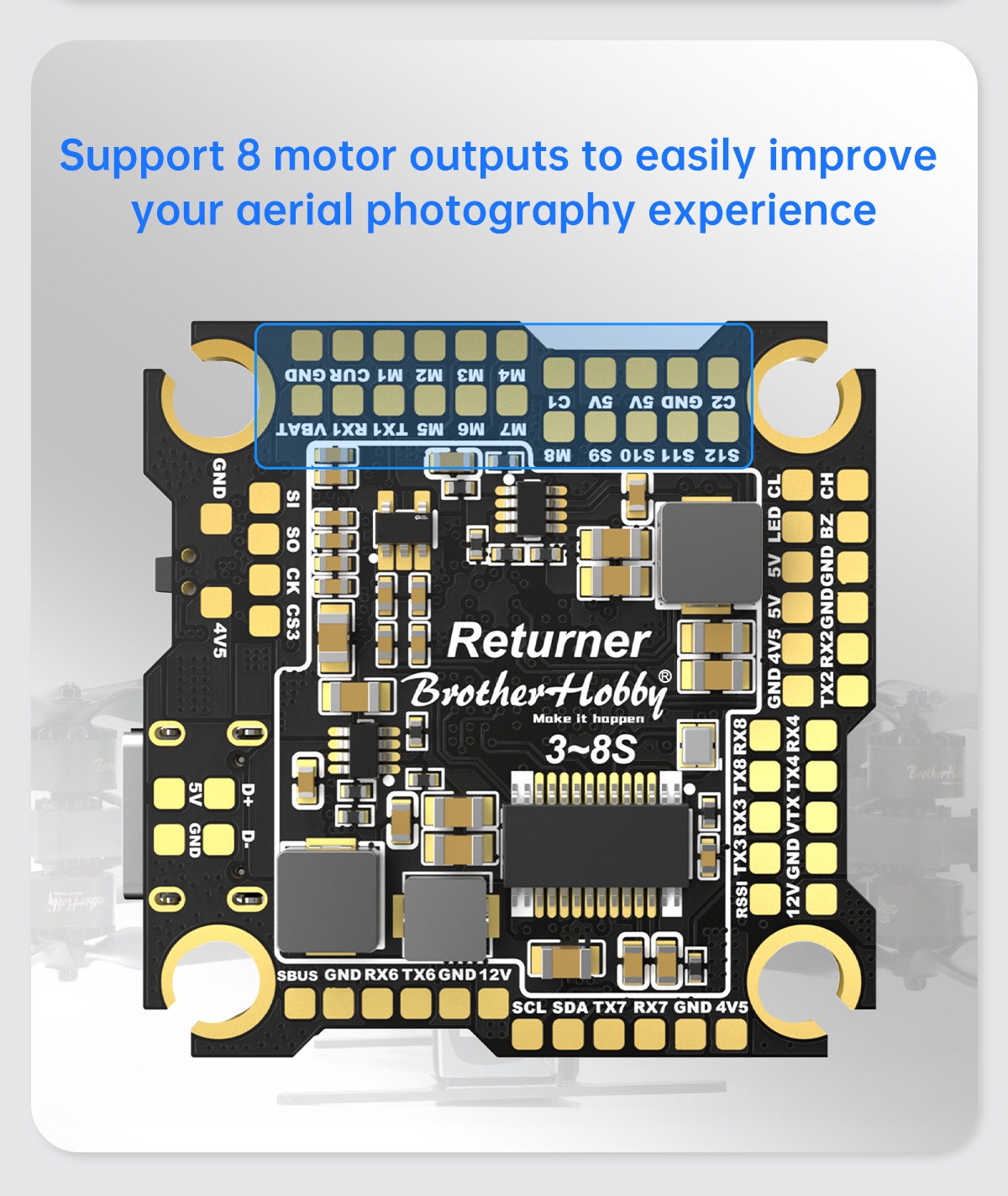 Returner 3-8S H743 Betaflight Flight controller