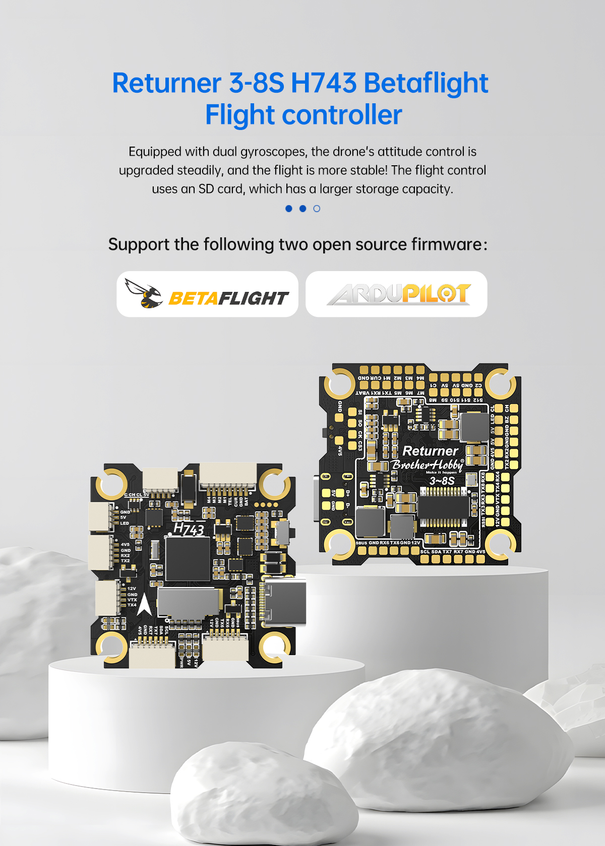 Returner 3-8S H743 Betaflight Flight controller