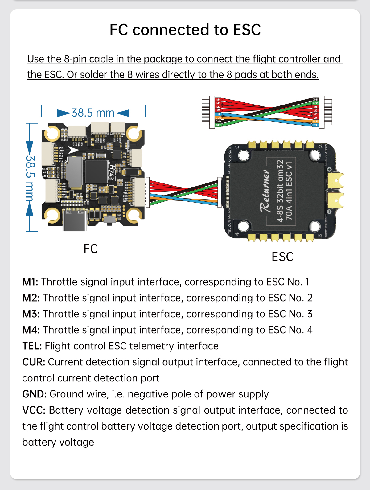 Returner 3-8S H743 Betaflight Flight controller