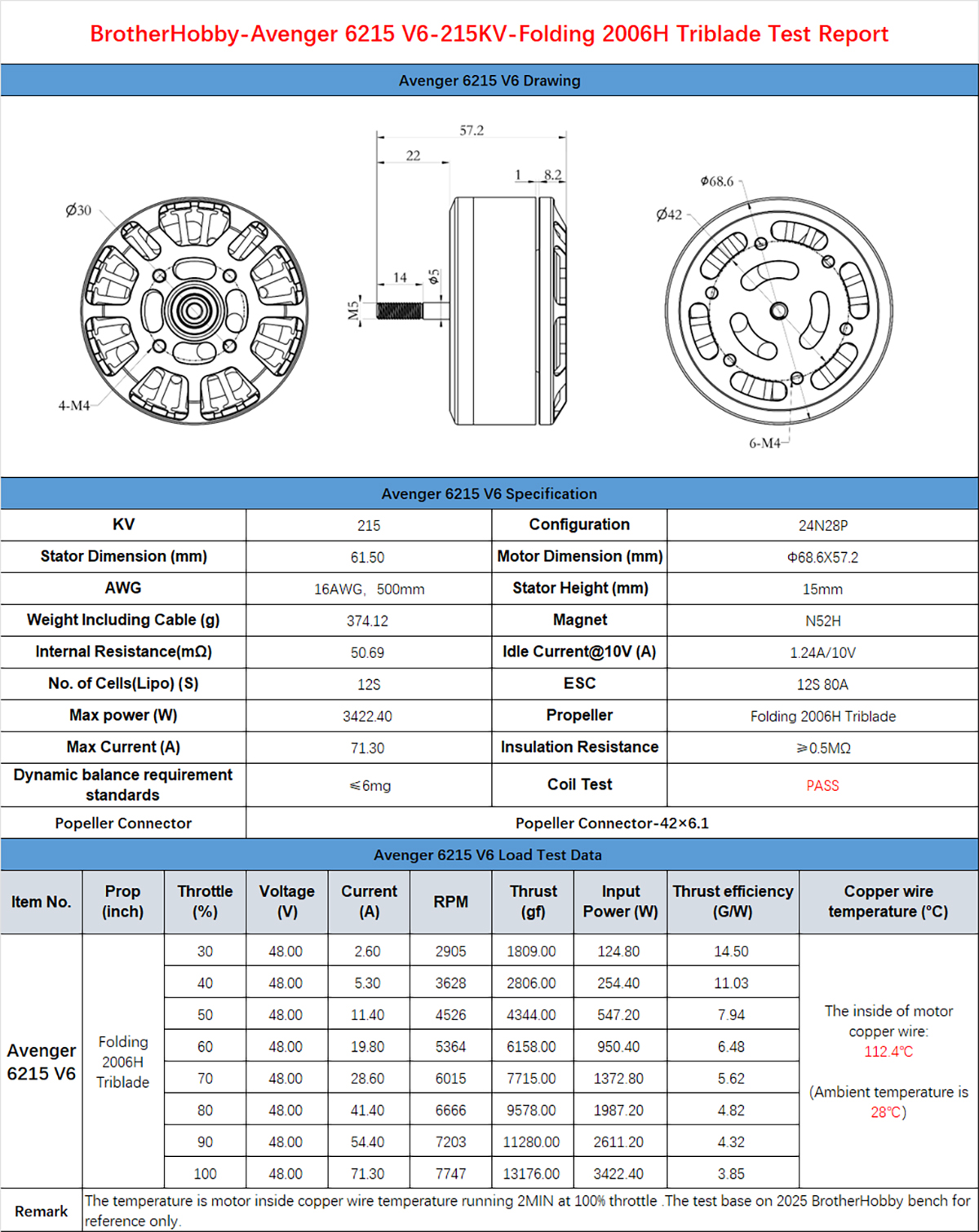BrotherHobby Avenger 6215 V6 215KV/245KV/270KV/310KV Motor