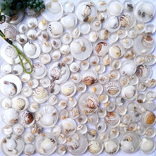 Sea Blue bubble tile backsplash resin mosaic for bathroom