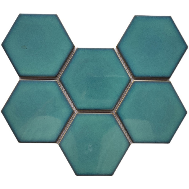 Light Blue hexagon tile porcelain mosaics bathroom floor and kitchen ...