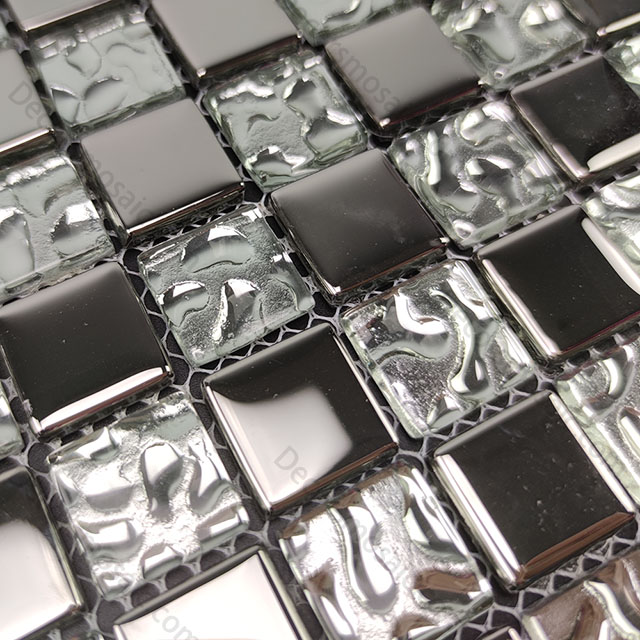 Composite Decking Metallic Silver Wall tile Glass Mosaic for Bathroom ...
