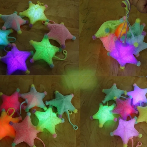 TONGLEFUN Yoyo Glowing Starfish Puffer Ball，Cute Mochi Squishy Toys ...
