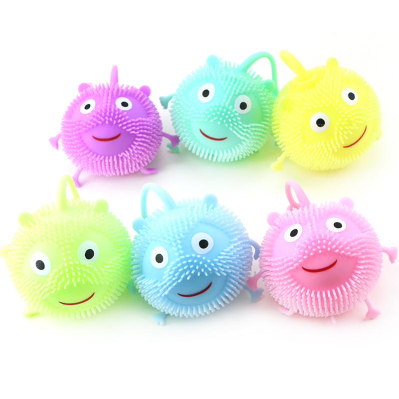 TONGLEFUN TPR Little Animal Puffer Ball With Light，Cute Mochi Squishy ...