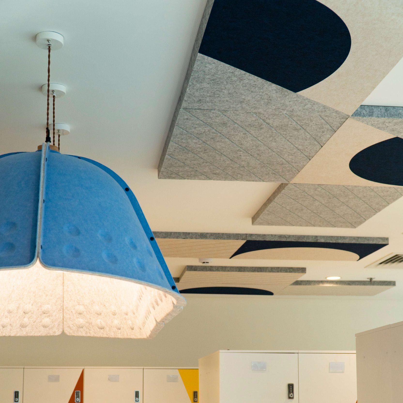 China factory triple bell acoustic ceiling lighting lamp shade