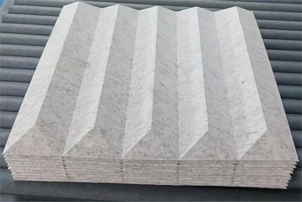 China manufacture corrugated ascent PET felt acoustic tiles