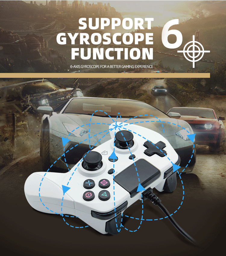 HONSON PS4/PS3/PC Wired Controller with Sensor Function