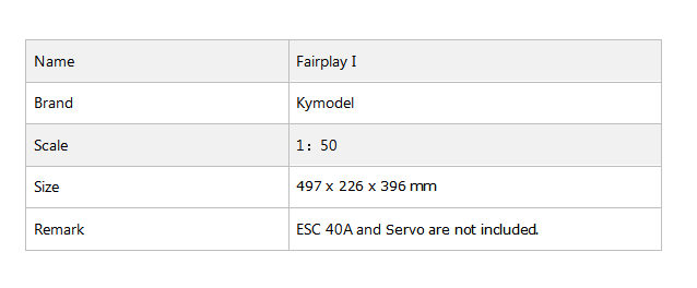 1:50 Kymodel RC Kit Fairplay I,Kymodel