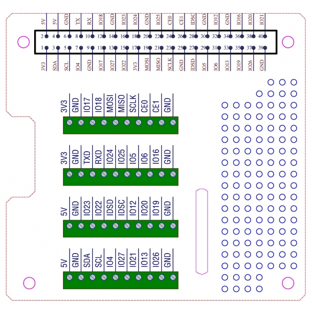 CZH-LABS Pi Screw Terminal Block Breakout Module, for Raspberry Pi. CZH ...