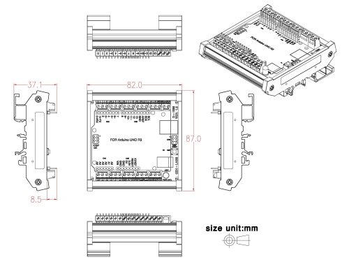 Business For Arduino UNO R3. DIN Rail Mount Screw Terminal Block ...