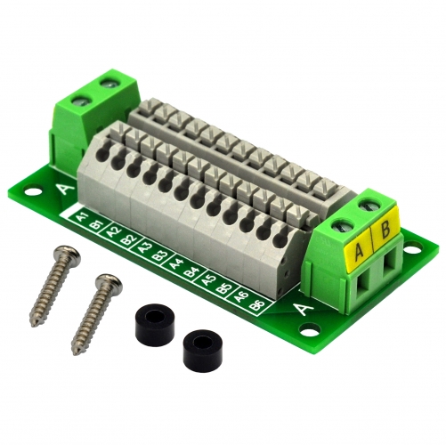 OONO Screw Mount 30A/300V 2x12 Position Terminal Block Distribution Module.