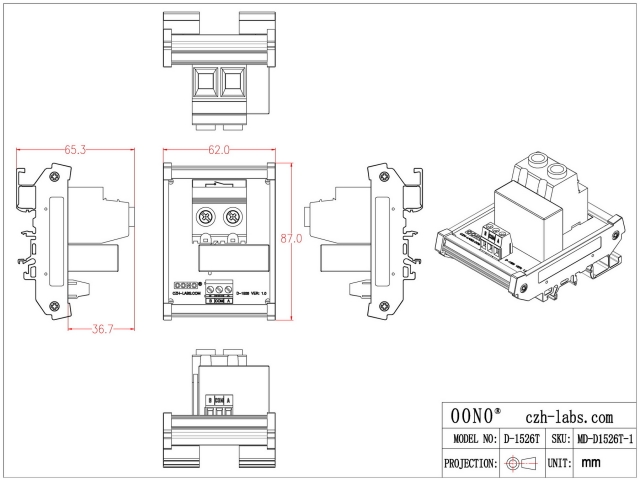 Passive 12V SPST 90Amp 277VAC/60VDC Latching Relay Module, DIN Rail ...