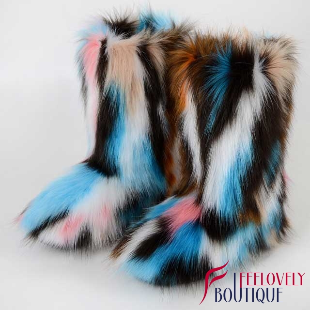 Colorful Fur Boots