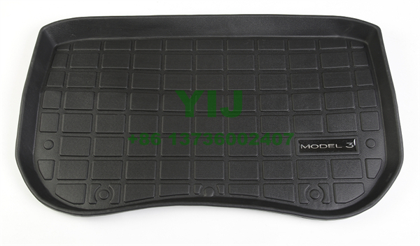 TPE Front Trunk Mat Mat Rice Grain Pattern For Tesla Model 3 2021-2022 ...